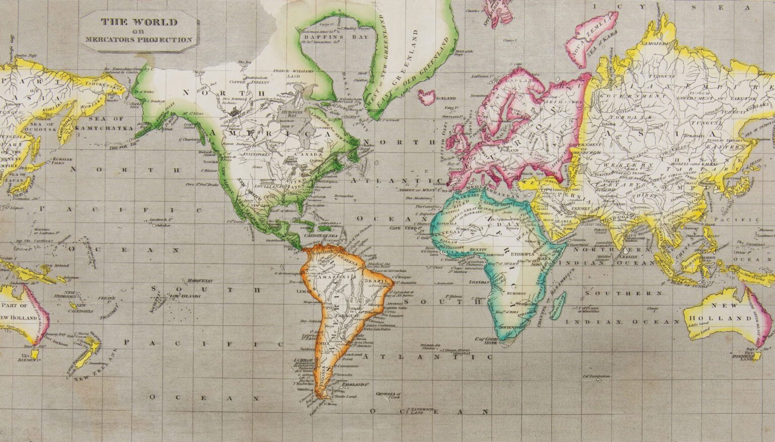 The World on Mercators Projection (El Mundo en la Proyección de ...
